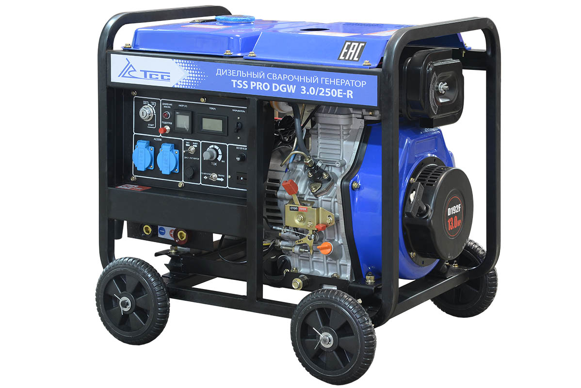 Generator de sudura pe motorina 250A, 3.0kW TSS PRO DGW 3.0/250E-R